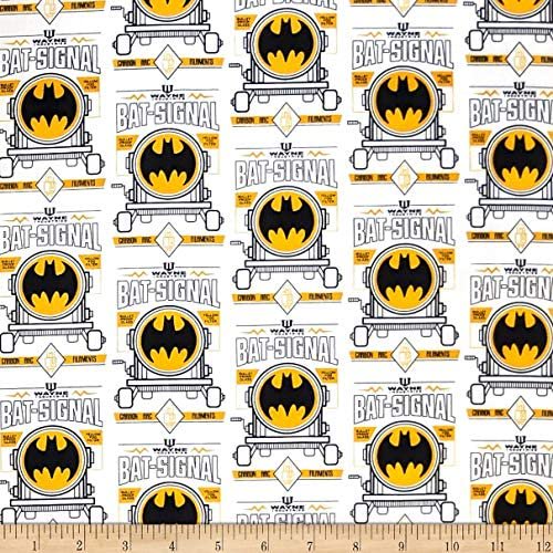Batman 80 Anniversary 23200120 Bat Signal White - Camelot Fabrics – Sew ...
